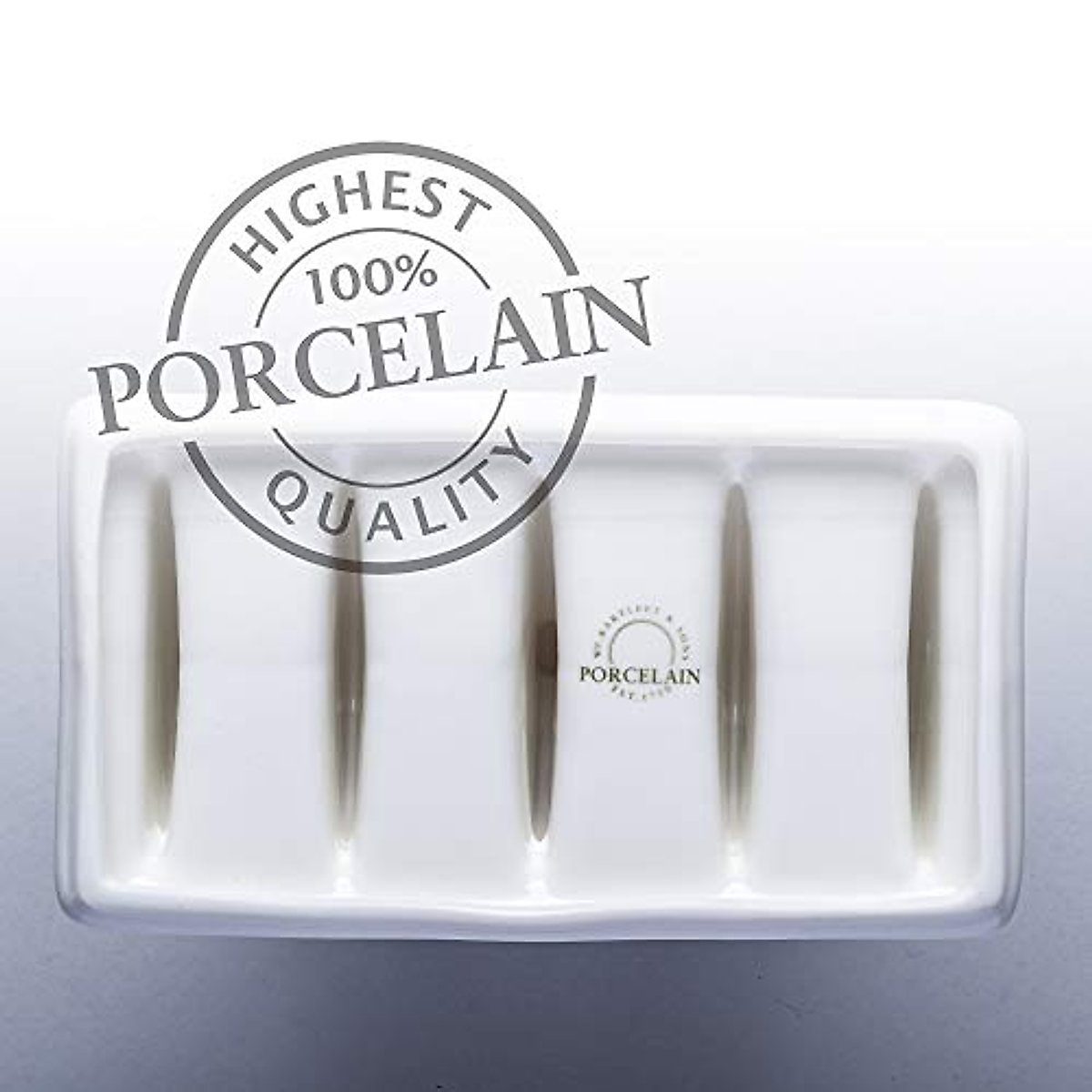 WM Bartleet & Sons 1750 Traditional Porcelain 4 Slot Toast Rack with Carry Handle/Knob– White