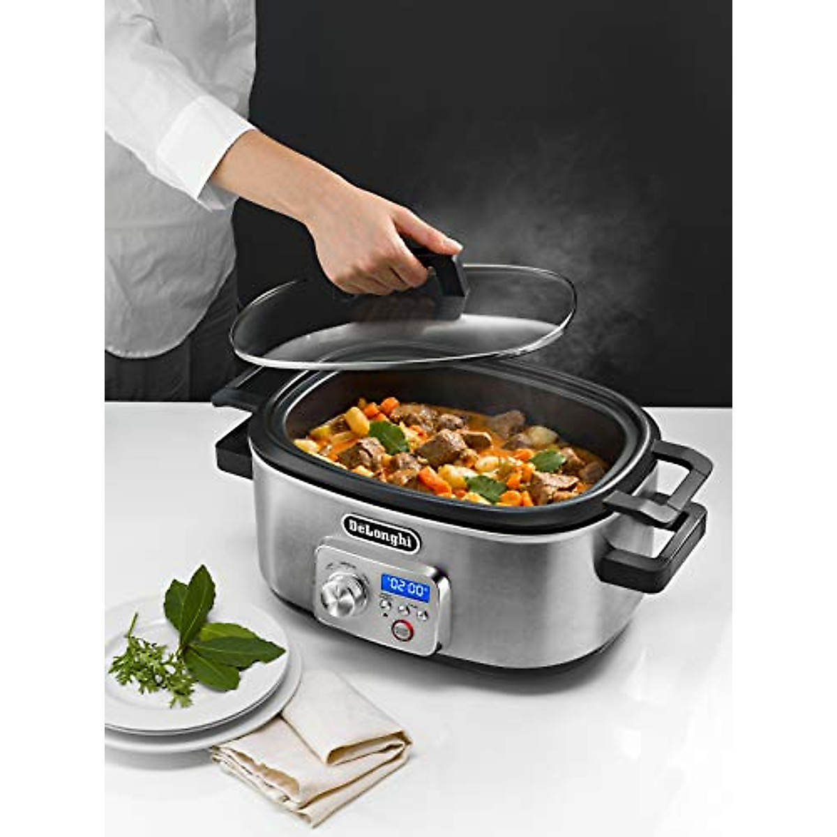 De'Longhi Livenza Programmable Slow Cooker with Stovetop-Safe Pot