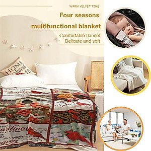 Cardinal Blanket, Cardinal Throw Blanket Ultra Soft Christmas Throw Blanket 40 X 50 Inches Lightweight Red Cardinal Bird Blanket for Sofa Bedding Home Cardinal Gifts for Women Men Children