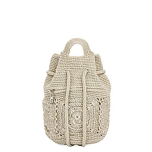 The Sak Dylan Backpack in Crochet, Dual Shoulder Straps, Natural Patch