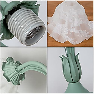 JAJADAH Modern Tiffany Style, Flower Frosted Glass Table Lamp, Lily Pad Base Night Light 110v, White Frosted Patterned Glass Table Lamp Fits for Your Bedside, End Table, Coffee Table, Working Table