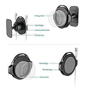daite Socket Car Mount Car Grips Holder for Phone Stand 360 Rotation Dashboard Sticker Holder for Socket Mount Users on Car Dashboard Home Wall Office Kitchen (Rotation + Flat)