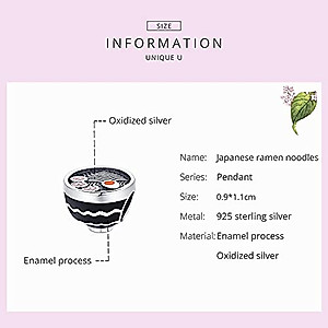 Bracelet Charm Japanese Ramen 925 Sterling Silver Charm Fits For Pandora Bracelet, European Charms Bracelet, Women Gift
