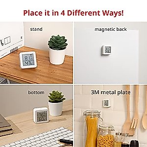 SwitchBot Room Thermometer Hygrometer Indoor, Bluetooth Digital Temperature Humidity Sensor with Smart Alert & Data Storage, LCD Screen Digital Thermometer for Room Temperature