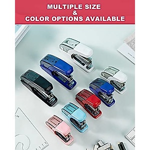 PAPERPAL Effortless Standard Stapler Set, 20 Sheet Capacity, Half Strip, Built-in Staples Storage, Holds 1/4" Staples, Includes 1000 Staples and A Staple Remover, Office, School & Daily Use, Dark Blue