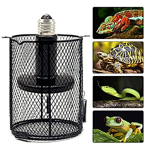 MODUODUO Reptile Lampshade Anti-Scald Heating Lamp Guard 100W 100W Ceramic Lamp & Heater Guard for L Lizards Spider Scorpion Protection