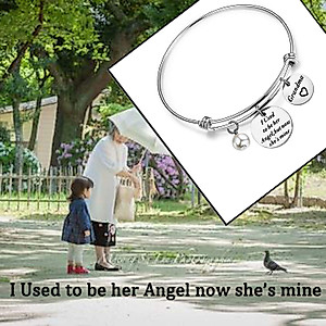 WUSUANED Memorial Jewelry I Used to Be His/Her Angel Bracelet in Memory of Loved One Grandpa Grandma Sympathy Gift