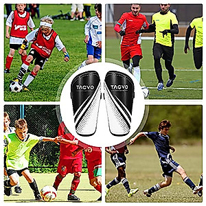 TAGVO Soccer Shin Guards, Kids Youth Lightweight Soccer Equipment with Adjustable Straps, Great Performance Soccer Shin Pads for Boys Girls