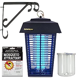 Flowtron Bug Zapper, 1 Acre of Outdoor Coverage with Powerful 40W Bulb & 5600V Instant Killing Grid, Mounting Bracket For Bug Zapper, Mosquito Attractant Cartridge & Replacement UV Bulb For Bug Zapper