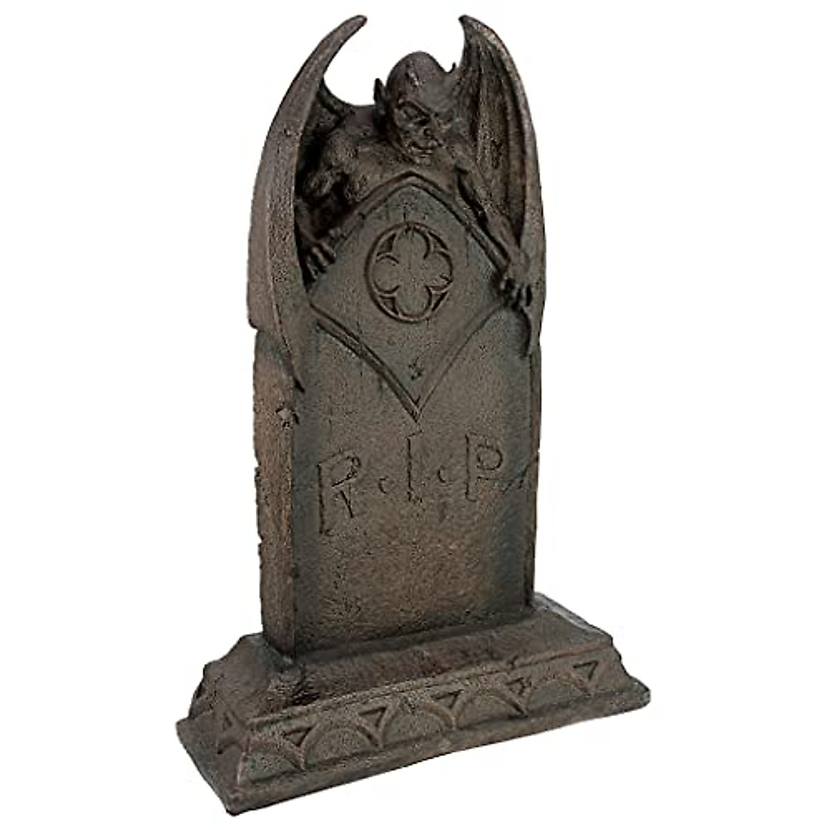Design Toscano DB160282 The Vampire Demon Halloween Tombstone Gothic Decor Garden Graveyard Statue, 22 Inch, Greystone