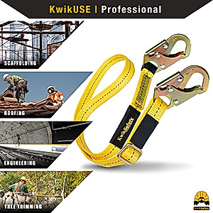 KwikSafety - Charlotte, NC - COPPERHEAD Safety Lanyard [ADJUSTABLE 4' to 6'] Single Leg No Shock Absorber ANSI OSHA Positioning