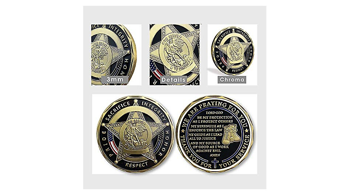 Police Officer Challenge Coin with Saint Michael Prayer - Perfect Gift