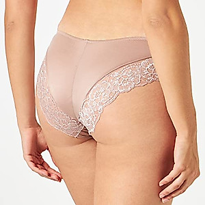 Maidenform Women's Underwear Back, Tanga Lace Thong Panties (Retired Colors), Evening Blush/Silver, 6
