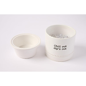 Mud Pie Circa Dip Chiller, White, assembled 5" x 4.5" dia