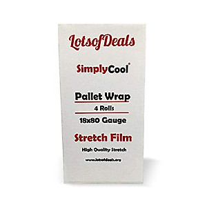 Stretch Wrap Industrial Strength 4 Pack 18" 1100 SqFt 80 Gauge Extra Thick (20 Micron) Shrink Wrap Roll for Moving Supplies, Furniture, Pallets, Plastic Wrap for Packing, Heavy Duty Stretch Film