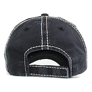 Funky Junque Vintage Patch Hat: Butterfly Hearts - Black