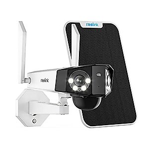 2K Security Battery Camera Outdoor Wireless Solar with Dual Lens 150° PIR Angle, 2.4/5GHz WiFi, Human/Vehicle Detection, Motion Spotlights Color Night Vision, Two Way Talk, Reolink Duo w/Solar Panel