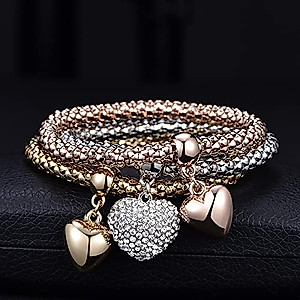 Mint & Lily Solid Hearts Metal Bracelet