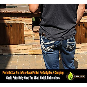 Cave Tools Bristle-Free Metal Grill Scraper - Includes Bottle Opener - Barbeque Brush Substitute - BBQ Grill Accessories, Brass