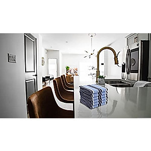 Kitchen Towel, Dish Towel, Tea Towel, Dish Towel For Kitchen, Fall Kitchen Towel, Cotton Quick Dry Kitchen Bar Towels, Super Soft & Absorbent Kitchen Dish Towels - 18x28 Inch 6 Pack - Sky Blue Navy