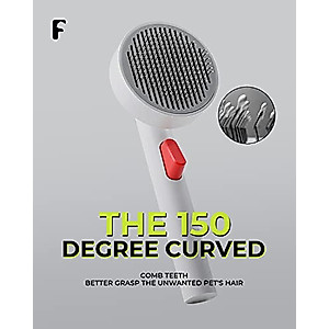 FURBULOUS cat Grooming Slicker Brush for Kitten Rabbit Massage Removes Mats, Tangles and Loose Fur. Cat Brush for Long or Short Haired Cats, Cat Brushes for Indoor Cats