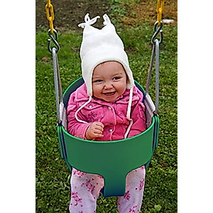 Eastern Jungle Gym Heavy-Duty High Back Full Bucket Toddler Swing Seat with Coated Swing Chains Fully Assembled, Green
