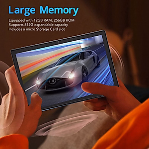 Tablet 10 Inch for Android 12.0, 4G LTE Tablets, 6GB RAM 128GB ROM, 512GB Expand, Octa Core, 8MP+16MP, Dual SIM, FHD 1920x1200, BT5.0, 7000mAh Fast Charge, 5G WiFi (Iron Gray)