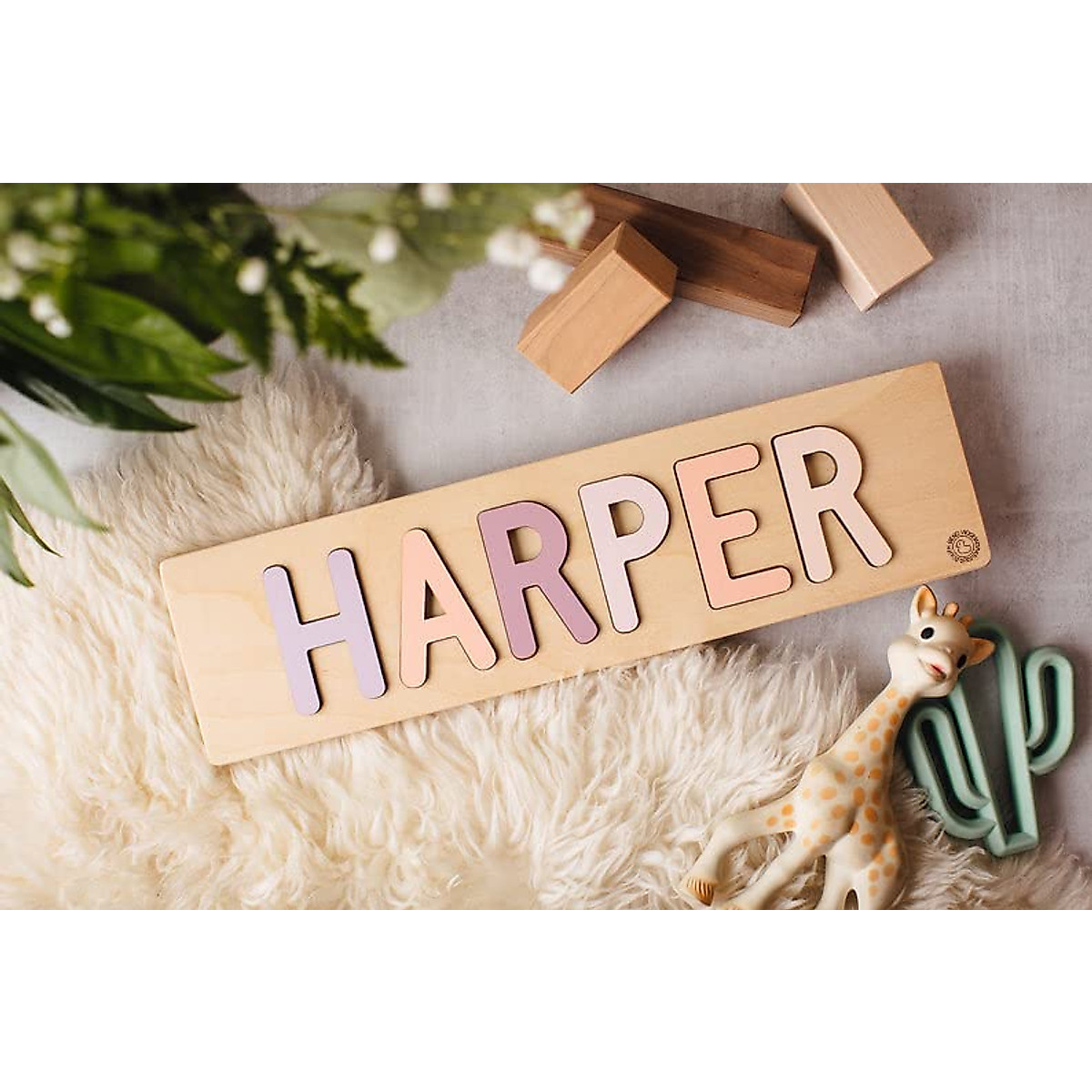 South Bend Woodworks Kids Personalized Wooden Name Puzzle – Up to 12 Characters