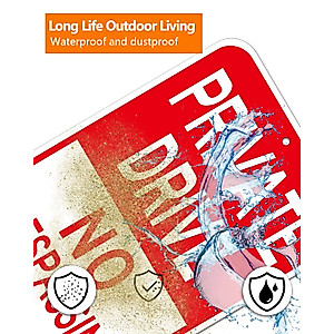 private driveway sign, (2 Pack) 12'' X 18''Private Drive No Trespassing Sign, Rust Free Heavy Duty Aluminum Private Road Reflective Warning Signs,Easy to Mount,Outdoor use