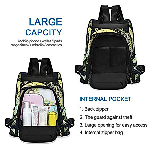 ALAZA Boho Sun Moon Backpack Purse for Women Travel Casual Daypack College Bookbag Work Business Ladies Shoulder Bag