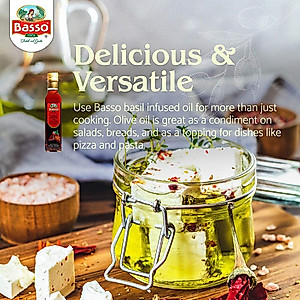 BASSO 1904 - Spicy Chili Oil, Infused Premium Extra Virgin Olive Oil, 8.5 Fl Oz (250 ml), Drizzle, Cooking, Dipping, Dressing, and Tasting