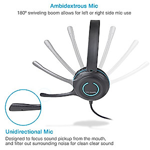 Cyber Acoustics Stereo USB-C Headset (AC-5014) for PC & Mac, in-line Controls for Volume and Mic Mute, Noise-Canceling Mic with Adjustable Boom, Perfect for Classrooms or Home