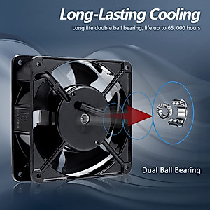 SCCCF AXIAL 12038, Quiet Muffin Fan, 110V 115V 120V AC 120mm x38mm Axial Cooling Fan Dual Ball for Electronic Equipment