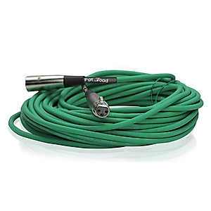 Fat Toad XLR Microphone Cables (4 Pack) 50ft Professional Pro Audio Green Mic Cord Extension Patch with Lo-Z Connector | 24 AWG Shielded Wire & Balanced for Music Recording Studio Mixer Gear