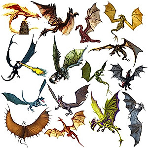 WOYINIS 3D Fantasy Dragon Wall Decal Peel & Stick Dragon Flying Wall Stickers Removable Vinyl Wall Art Decor for Kids Living Room Classroom Nursery Decoration