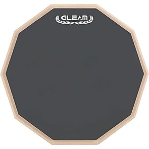 GLEAM Drum Practice Pad - 8 inch Silicone Surface High Density Compressed Wood Foam Backside (Double-sided)