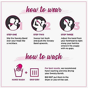 Sweaty Bands Womens Girls Headband - Non-Slip Velvet-Lined Exercise Hairband - Wicked Black 1-Inch