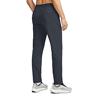 G Gradual Mens Sweatpants Zipper Pockets Tapered Track Athletic Pants for Running, Exercise, Workout (Dark Grey, Medium)