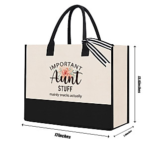 PKW Aunt Gifts Tote Bag, Aunt Birthday Christmas Gifts Tote Bag, Gift Ideas for Aunt Tote Bag from Niece Nephew, Thoughtful Gifts for Aunt Women Everyday Tote Bag, Large