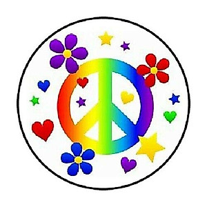48 pcs Colorful Peace Sign !!​ Stickers Envelope Seals Labels Round Tags, Stamps Sticker for Gift Cards, Envelopes, Boxes for Holiday, Birthday, Christmas