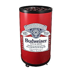 Curtis FRP246 Budweiser Cooler, 67 Can/22 Bottle Capacity, Stainless Steel, Adjustable Temprature, with Wheels, Red
