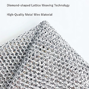 Multipurpose Wire Dishwashing Rags for Wet and Dry - 2024 New Dish Cloths for Washing Dishes, Steel Scrubbers for Cleaning Dishes, Chain Mail Scrubber Cast Iron, Non Scratch Scrubbing Pads (2PCS)