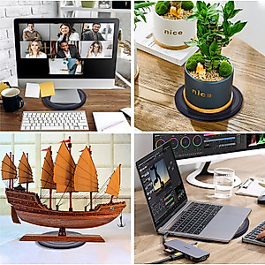 8 Inch Lazy Susan Turntable Organizer, Eichzer Premium Heavy Duty Rotating Swivel Stand with Steel Ball Bearings for Model/Rotating Plants/Crafts Stand/TV/Monitor/Laptop (360˚ Rotation)