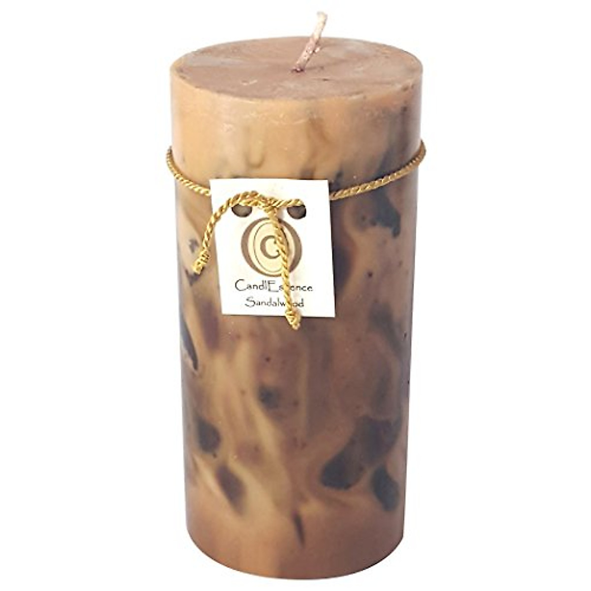 Handmade Scented Candle - Long Burning Pillar - Sandalwood Scent (Medium)