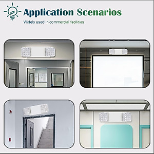 GRUENLICH LED Commercial Emergency Light with Dual Head and Backup Battery, US Standard, AC 120-277V, Hardwired Emergency Light Fixtures for Business Office Power Outages, 4-Pack