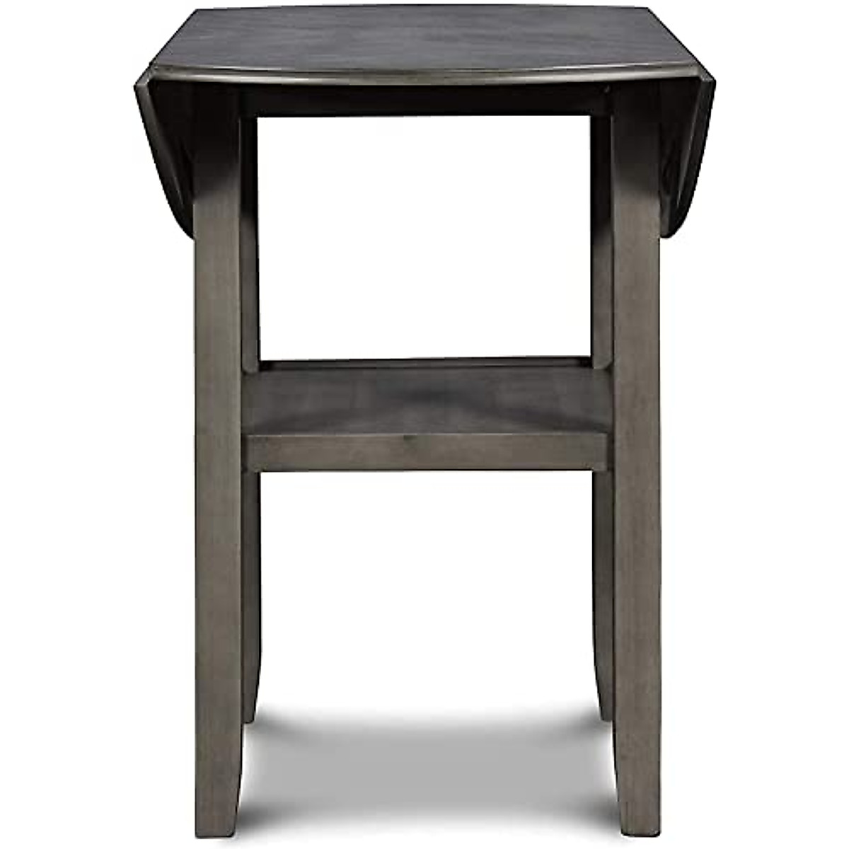 New Classic Furniture Gia Drop Leaf Counter Table with Two Chairs, 42-Inch, 42.25" Set, Grey