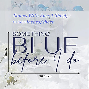 Something Blue Before I do Decal for Balloons Arch Peel and Stick - Something Blue Bridal Shower Decorations,Bridal Shower Sticker for Backdrop,Blue Bachelorette Wedding Engagement Party Decorations