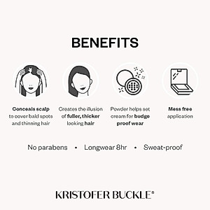 KRISTOFER BUCKLE Full Disclosure Scalp Cover Duo, 0.39 oz. | Camouflaging Cream Conceals Sparse, Thinning Hair & Bald Spots | Blonde