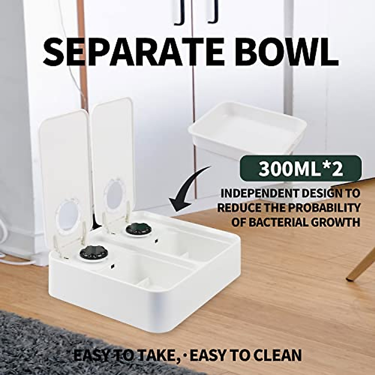 All for Paws Automatic Cat Feeder 2 Meal Dog Feeder, Dry and Wet Food Dispenser with 48-Hour Timer, Ice Pack Included, Dishwasher Safe