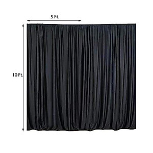 BalsaCircle 10 ft x 10 ft Black Polyester Photography Backdrop Drapes Curtains Panels - Wedding Decorations Home Party Reception Supplies